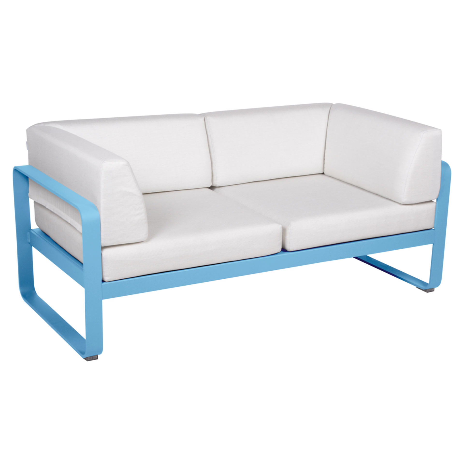 Fermob Bellevie 2-Sitzer Club Sofa E1 Maya-Blau 81 Grauweiß
